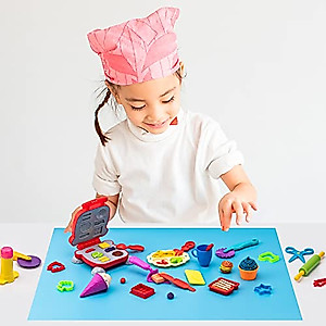 Dough Tools for Kids, 41Pcs Dough Toys Include Play Food Molds - Cupcakes, Ice Cream, Burger, Fries, Noodle, Play Bulk Pack with Roller, Cutters, Scissor, Dough Mat and Storage Bag Gifts (Tools)