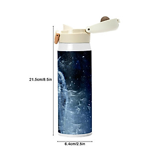 Kids Water Bottle Wolf Canis Lupus Eyes View Stainless Steel Travel Mug for School Lunch Vacuum Insulated Cups Flask with Locking Push-Button Lid (17 oz)