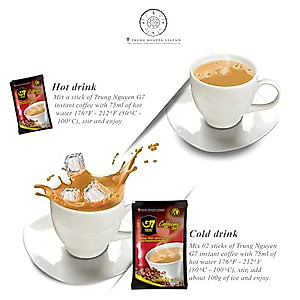 Trung Nguyen G7 Instant Coffee - 3-in-1 Roasted Ground Blend with Creamer & Sugar, Vietnamese Coffee (50 Sachets)