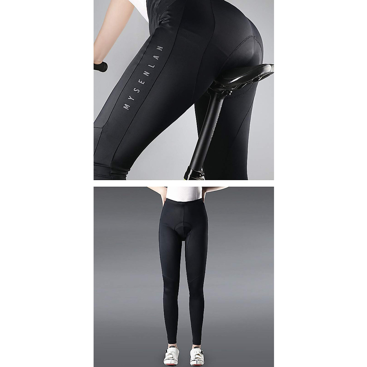 Mysenlan Women's Cycling Pants 3D Padded Bike Tights Long Compression Bicycle Pants Trousers