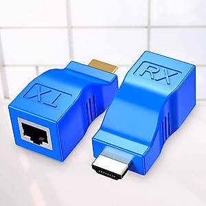 SNLLMZI HDMI to RJ45 Extender, HDMI to RJ45 Ethernet Network Converter Over by Cat5-e/6 Cable Splitter 1080p up to 30m/98ft Repeater for HDTV HDPC PS4 STB