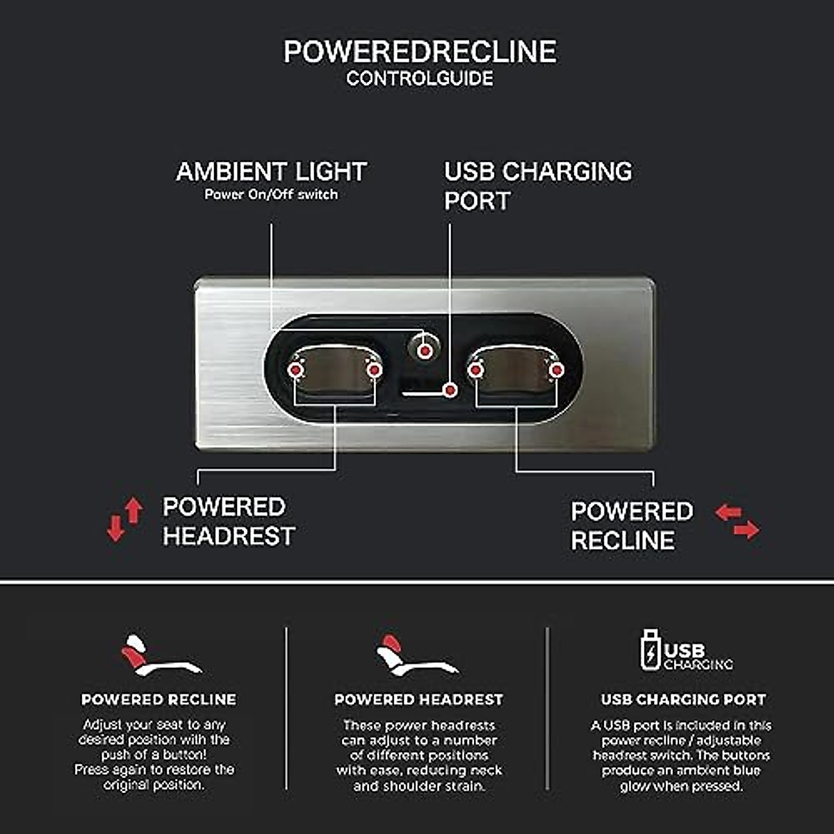 Home Theater Seats, Electric Recliner with USB Port and Cup Holder, Breathable Cowhide Double Sofa with Hidden armrest Storage Space, and Seats with Ambient Lighting (Coffee Color, Set of 3)