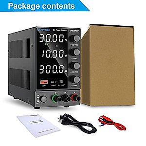 DC Power Supply Variable, Adjustable Switching Regulated Power Supply (30 V 0-10A) with Encoder Coarse & Fine Adjustments Knob, Beach Power Supply with USB & Type-C Quick-Charge Interface