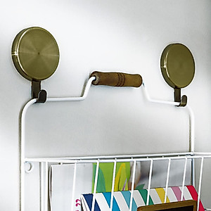 Haute Decor Attract Magnetic Wreath Hanger (White) - for 2 Metal Doors/Surfaces or 1 Single-Pane Glass Door or Window - Holds up to 10lbs.