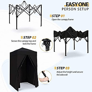 EAGLE PEAK Flex Ultra Compact 4x4 Pop-up Canopy, Sun Shelter, Changing Room, Portable Privacy Canopy Cabana for Pool, Fashion Photoshoots, or Camping, Black