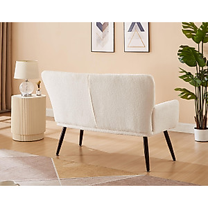 Holaki Loveseat Sofa, 52'' Small Couch Love Seat Couches with Quilted Back 2-Seater Settee for Small Spaces,Bedroom,Living Room(Beige)