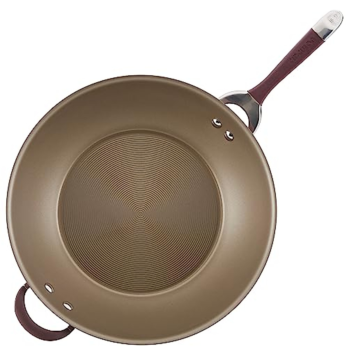 Circulon Symmetry Hard Anodized Nonstick Wok / Stir Fry Pan with Helper Handle - 14 Inch, Red