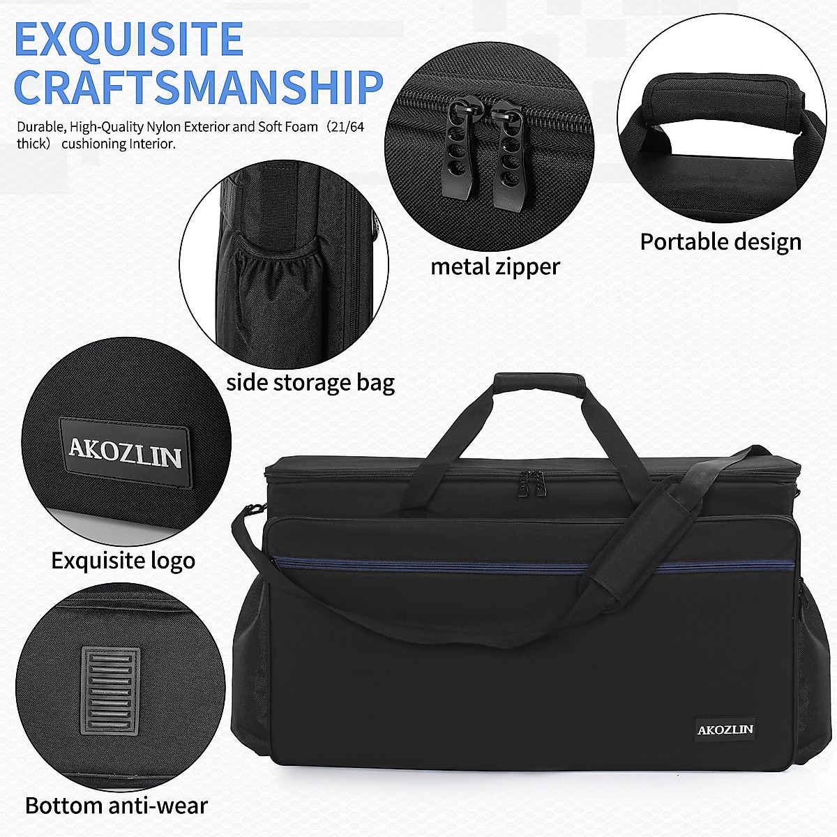 AKOZLIN Padded DJ Mixer Gig Bag Controller Travel Shoulder Bag Fits for Pioneer RX/NI Traktor Kontrol S8/DDJ SX SX2 SX3/DDJ 800/DDJ FLX6/DDJ1000 1000SRT/MC7000