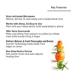 Panasonic NN-SV79MS 1.4 cu.ft Smart Inverter Works with Alexa Countertop Microwave Oven 1200Watt Power with Genius Sensor Cooking, Stainless Steel