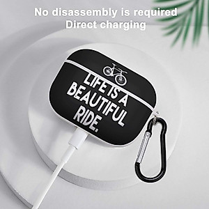 Bicycle Life Ride Airpods Case Cover for Apple AirPods Pro Cute Airpod Case for Men Women Boys Girls Silicone Protective Skin Airpods Accessories with Keychain