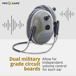 Pro Ears Pro Tac 300 Behind The Head Electronic Hearing Protection, Military Grade Tactical Ear Muffs, NRR 26 DB, For The Range, Shooting, & Hunting, Green