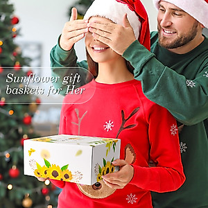 ZRFMIB Sunflowers Gift Baskets for Women, 11 Pcs Birthday Gift, Get Well Soon Gift Basket, Relaxing Care Package, Unique Gifts for Her, Mom, Sister, Wife, Girlfriend, Daughter, Female Friends