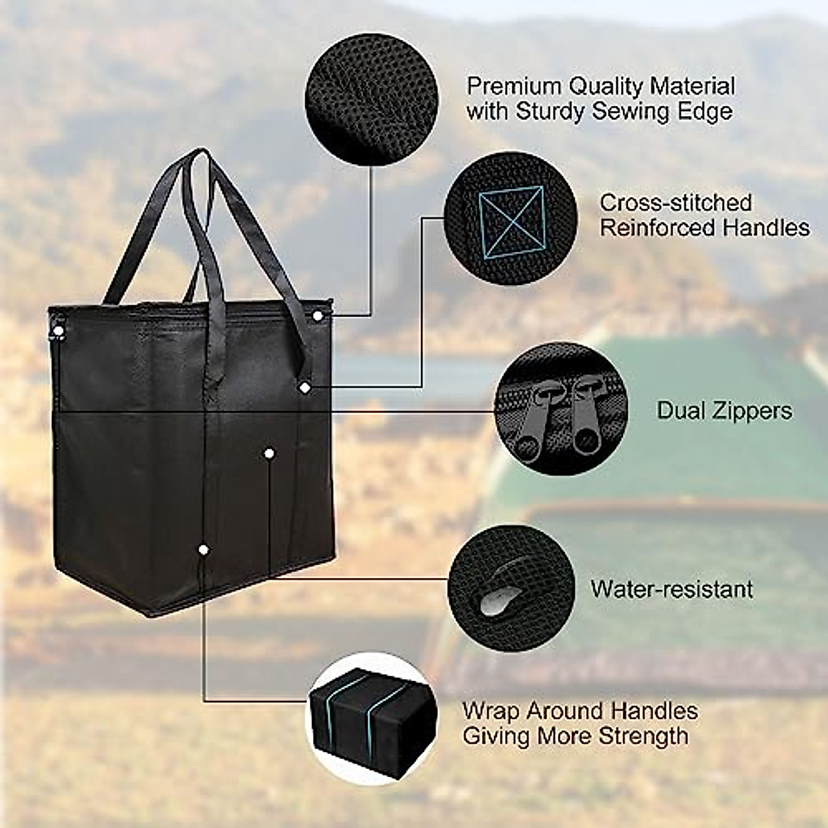 Wood Pellet Storage Containers, 3Pack 20LBs Black Wood Pellet Storage Containers for Smoker, Fuel Pellet Storage Bag, Charcoal Storage Bag, Pellet Storage Container Outdoor Waterproof