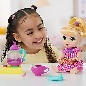 Baby Alive Bubbly Tea Party LaLa GooGoo Doll with Teapot Accessories, Blonde Hair, 11 Inches, Toys for 3 Year Old Girls and Boys & Up