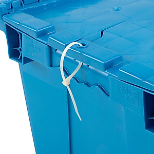 Monoflo Global Industrial Plastic Distribution Container With Hinged Lid, 21-7/8x15-1/4x12-7/8, Blue