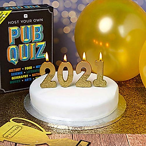 Gold Glitter Number 1 Birthday Candle| Premium Quality Cake Topper Decoration | Pretty, Sparkly For Kids, Adults, Teenagers, 1st Birthday Party, 18th, 21st, Anniversary, Milestone Age