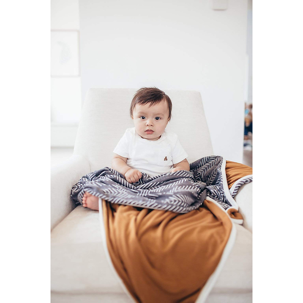 Large Premium Knit Baby 3 Layer Stretchy Quilt Blanket Canyon by Copper Pearl