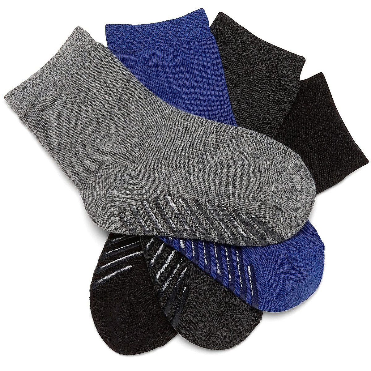 Gripjoy Toddler Socks with Grippers - Non Slip Socks for Kids - Toddler Grip Socks - 2T-4T - Boys Mix - 4 Pairs