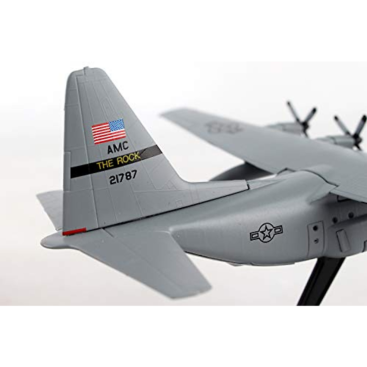 Daron Worldwide Trading Postage Stamp USAF C-130 1/200 Spare 617 Airplane Model, White