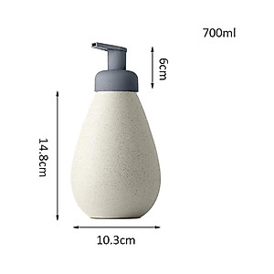 OXOAMP Soap Dispenser Soap Dispenser Bottle with Pump Lotion Soap Dispenser Bottle Foaming Hand Soap Dispenser Ceramics Soap Foam Dispenser Bathroom (Color : White)
