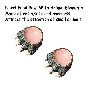 BNOSDM 2 Pack Reptile Food Bowls Amphibian Feeding Resin Dish,Reptile Tank Decor Bowl for Lizards, Chameleon, Leopard Gecko, Frog, Bearded Dragons, Snake, Hermit Crabs, Turtle Spider Pet