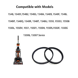 Vacuum Belts Replacement Bissell ProHeat 2X Revolution Vacuum,Compatible with Models: 1548,1550,1551,Parts 1606419 & 1606418