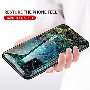 Grandcaser Case for Realme 7 Pro Ultra-Thin TPU Bumper Marble Polished Granite Pattern Glass Case Never Fade Protective Cover for Realme 7 Pro 6.4" -Gold Silk