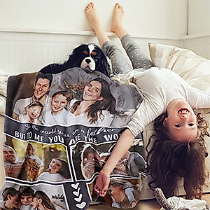 Juantao Custom Blanket with Photo Personalized Picture Throw Blanket Customized Memorable Mothers Fathers Day Birthday Anniversary Christmas Valentine Gifts for Family Friend Couples Women Men