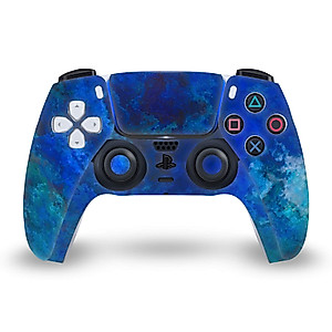 Head Case Designs Officially Licensed LebensArt Blue Malachite Art Mix Matte Vinyl Faceplate Sticker Gaming Skin Case Cover Compatible with Sony Playstation 5 PS5 DualSense Controller