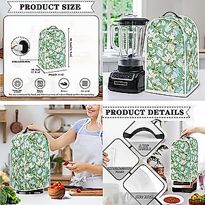 Jiueut Floral Hummingbird Print Toaster Cover 4 Slice Bread Toaster and Blender Dustproof Cover, Stand Mixer Protectors Universal for Food Processors, Kitchen Appliance Anti Fingerprint Protection