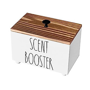 CHONIC Laundry Scent Booster Container, Farmhouse Scent Beads Storage Organization, Rustic Wood Dispenser for Clothing Fragrance Beads, Laundry Room Powder Box, Laundry Detergent Organizer Bin