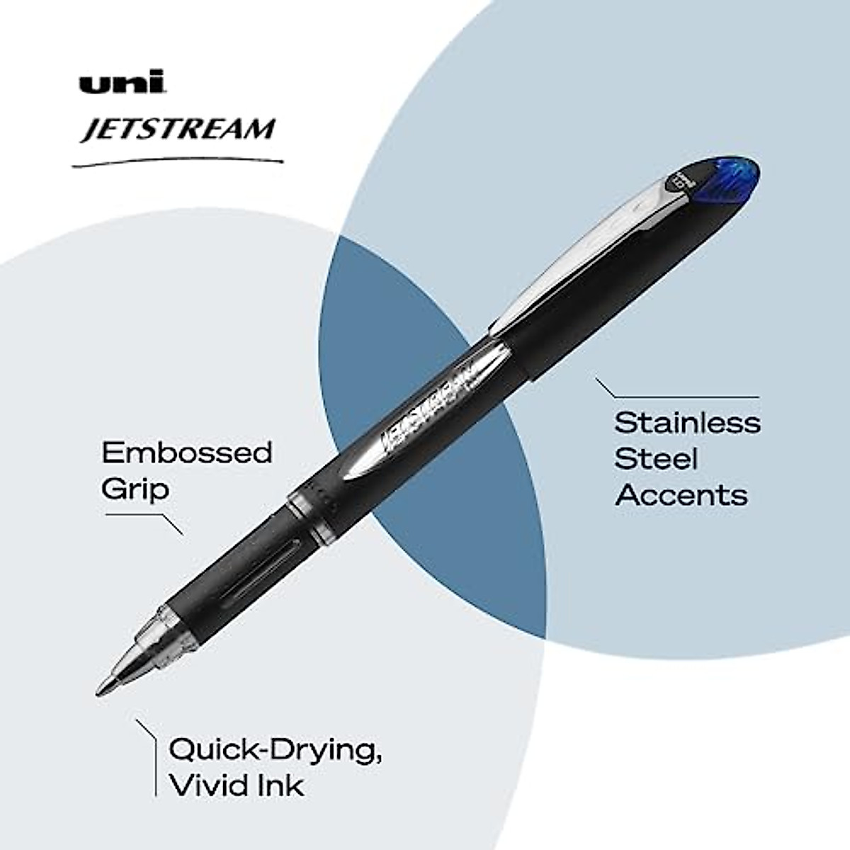 Uniball Jetstream Stick Pen 12 Pack, 1.0mm Medium Blue Pens, Wirecutter Best Pen, Ballpoint Pens, Ballpoint Ink Pens | Office Supplies, Ballpoint Pen, Colored Pens, Fine Point, Smooth Writing Pens
