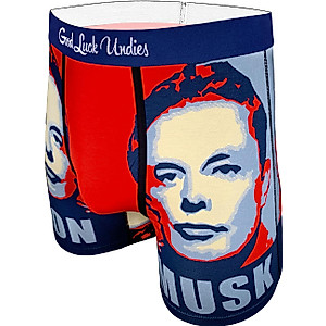 Good Luck Undies Men's Elon Musk Boxer Brief Underwear, Large