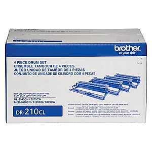 Brother DR-210CL Four Drums - 1 Black, 1 Cyan, 1 Magenta, 1 Yellow - Retail Packaging - DR210CL