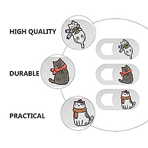SOLUSTRE Laptop Stickers 3pcs Webcam Cover Slide Camera Cover Cat Pattern Privacy Cover for Laptop Tablet Smartphone Notebook Webcam Computer Camera Phone Cover Style 1 Laptop Camera Cover Slide
