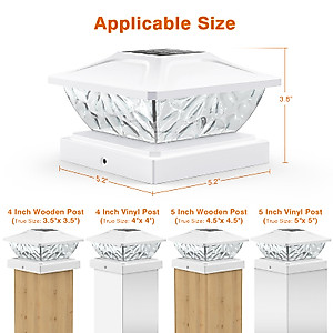 ENSLI Solar Post Cap Lights 6 Pack, 2 Mode Bright Solar Post Lights Outdoor Waterproof Fence Post Cap Lights, Outdoor Post Lights Solar Powered Deck Lights for 4x4 4.5x4.5 5x5 Posts in Garden Decor