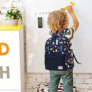 mygreen Toddler Backpack Car Colorful Truck Kids Backpack for Boys and Girls Cute Bus Preschool Bag Kindergarten Schoolbag With Chest Strap Truck Blue