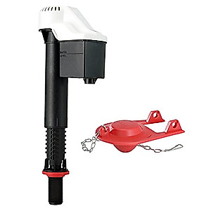Korky 818BP QuietFILL Universal Toilet Fill Valve and Premium Flapper Easy to Install and Quiet-Made in USA, 2 Inch, Black