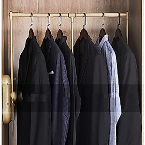 Pull Down Closet Rod, Pneumatic Buffer System Pull Down Hanger Rod, Adjustable 51-115 cm Closet Pull Down Rods Hanger, Wall Mounting Closet Pole (Color : Gold, Size : 65-85cm)