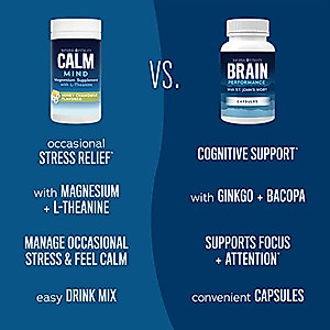 Natural Vitality Calm Mind, Magnesium Citrate + L-Theanine Powder, Supports a Healthy Response to Stress, Gluten Free & Vegetarian, Honey Chamomile, 12 Oz