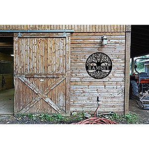 Personalized Tree of Life Metal Wall Sign - Custom Tree of life Monogram Metal Sign - Personalized Family Name Sign Last Name Sign Custom Metal Sign for Decor Wedding - Wall Art Customized Last Name