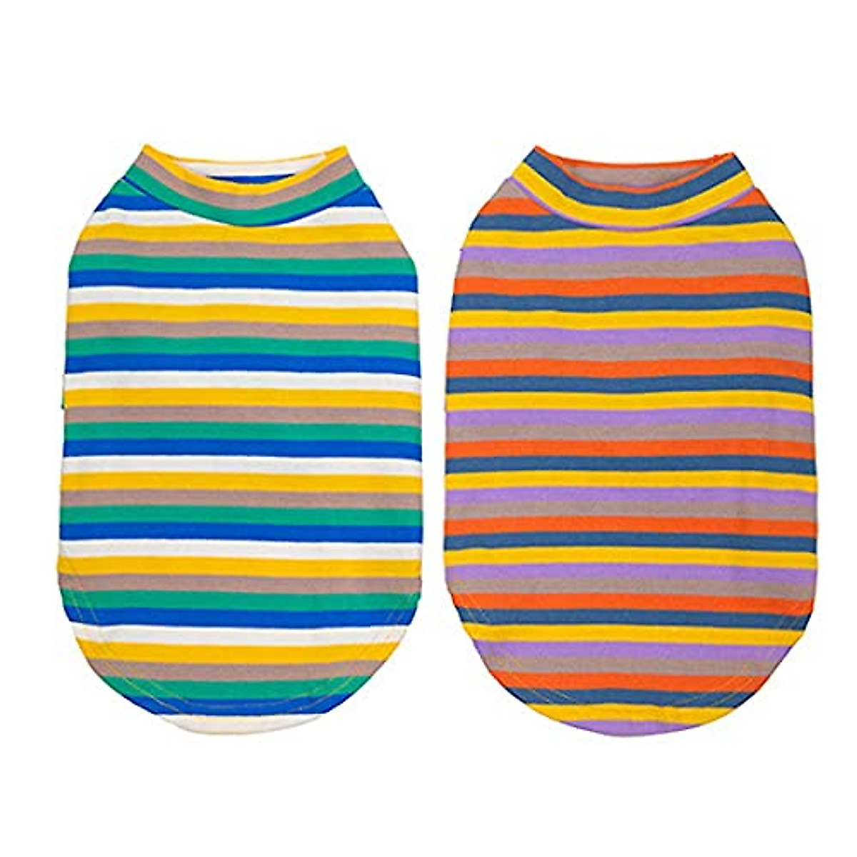 HOODDEAL Dog Striped Shirt Breathable Stretchy Puppy Bottoming T-Shirts Cozy Soft Cotton Knitted Elastic Pet Clothes Cat Costumes (XXL)