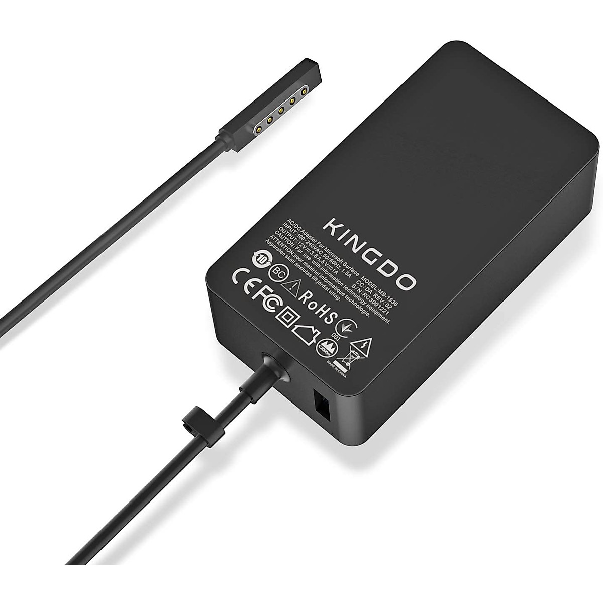Surface Pro 2 Charger Surface Pro 1 Charger,48W 12V 3.6A Surface Power Supply Adapter for Microsoft Surface Pro 2 Surface Pro 1 Surface RT with 6Ft Power Cord and Carrying Pouch by KINGDO