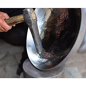 Master Star Top One Chinese Traditional Handmade Forging Wok Wrought Iron Cauldron Non-stick Gas Pot MS002(34cm)