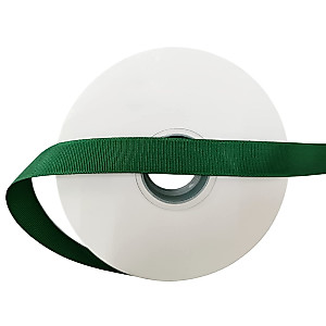 Abbaoww 1/2 Inch 50 Yards Solid Forest Green Grosgrain Ribbon Striped Ribbon for Wedding Decor Gift Wrapping DIY Projects