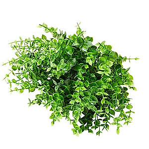 ArtBloom 8 Bundles Outdoor Artificial Boxwood UV Resistant Fake Stems Plants, Faux Plastic Greenery for Indoor Outside Hanging Plants Garden Porch Window Box Home Wedding Farmhouse Décor
