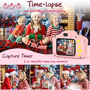 VATENIC Kids Toys Birthday for 3-10 Year Old Boys Girls, Kids Camera 1080P 2inch HD Children Digital Cameras for Girls,Toddler Camera for 3-9 Year Old Boy (with 32G SD Card) (Pink)