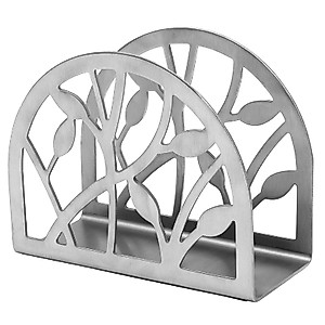Stainless Steel Napkin Holder Freestanding Paper Napkin Holder Organizer Tissue Dispenser for Kitchen Countertops, Dining Table, Picnic Table, Indoor & Outdoor Use，Silver