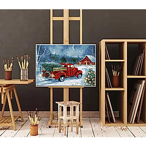 Eiazuiks Paint by Number for Adults. Christmas Paint by Numbers for Adults Beginner Drawing Paintwork with 3 Paintbrushes Paint Canvas Oil Painting Christmas Tree 16” x 20”