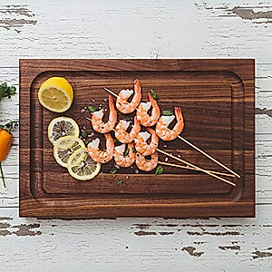 John Boos Reversible 18 Inch Wide 1.5 Inch Thick BBQ Barbecue Carving Cutting Board with Deep Juice Groove, 12 x 18 x 1.5 Inches, Walnut